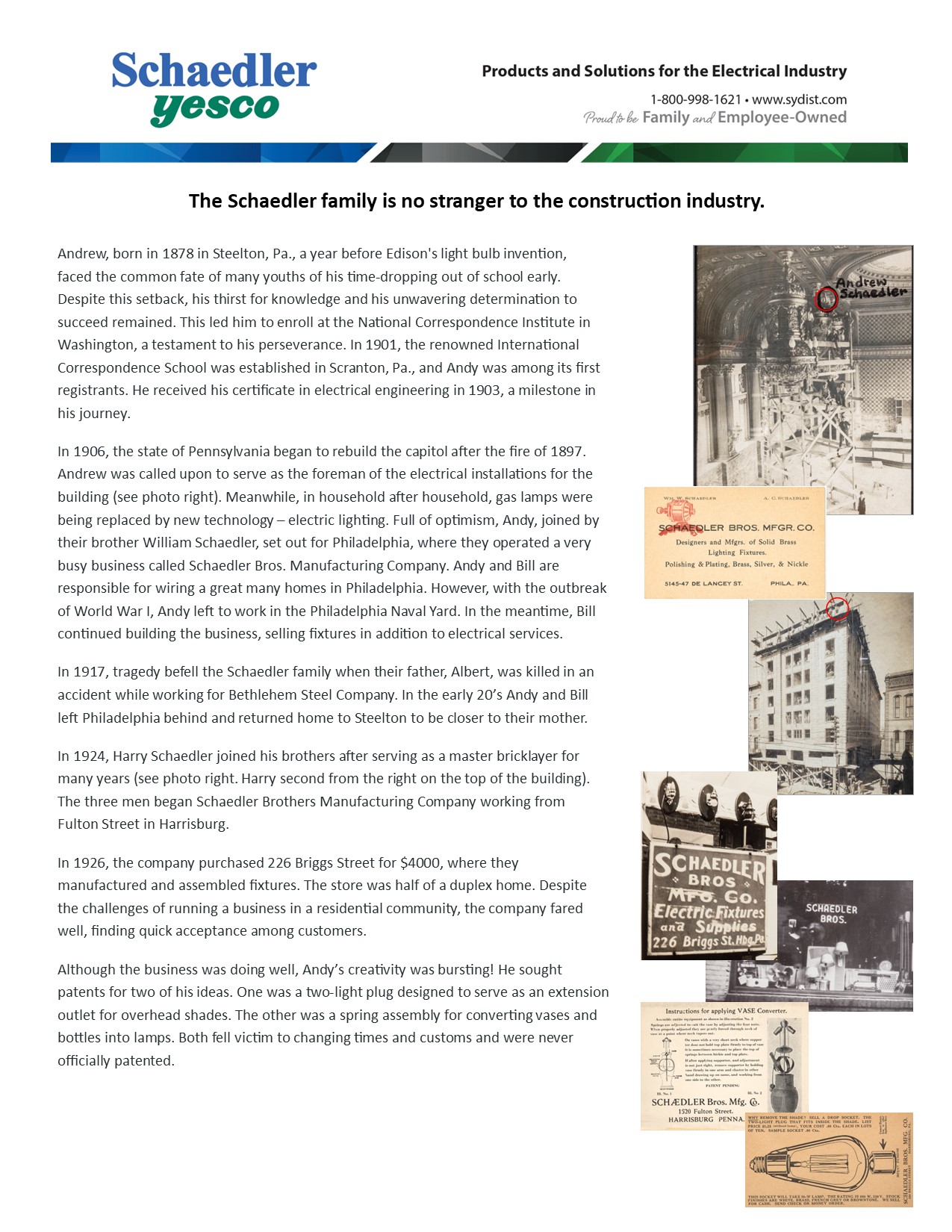 Schaedler Yesco | 100th Anniversary Page